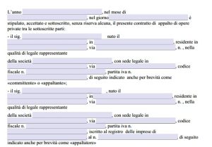 Scrittura Privata per Lavori Edili Privati Word e PDF - Fac Simile e Guida